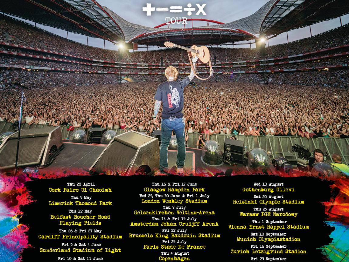 Ed Sheeran announces + - = ÷ x tour for 2022 | Hampden Park